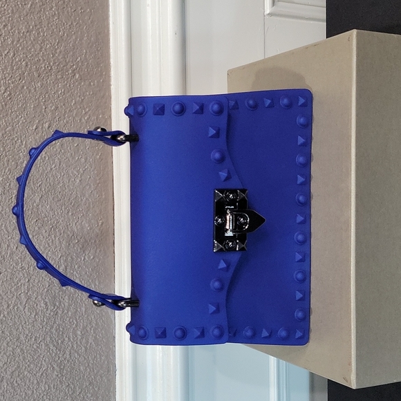 L.A.Charms | Bags | Blue Pvc Handbagcrossbag Nwt | Poshmark